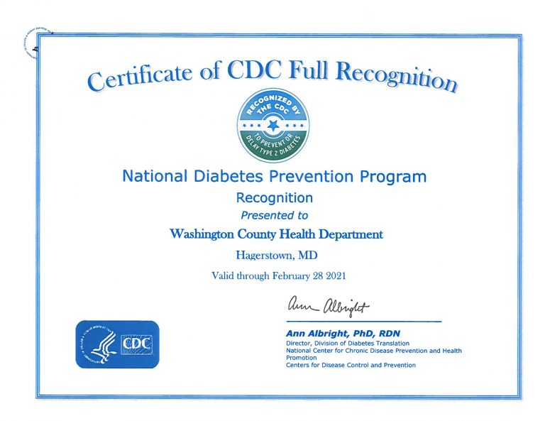 WCHD Receives Full Recognition for National Diabetes Prevention Program ...