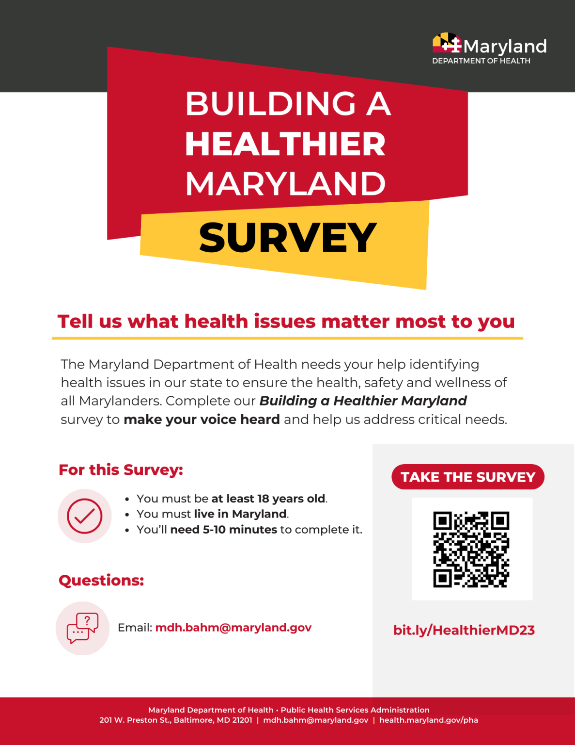 Take Now! Building a Healthier Maryland Survey - Washington County ...