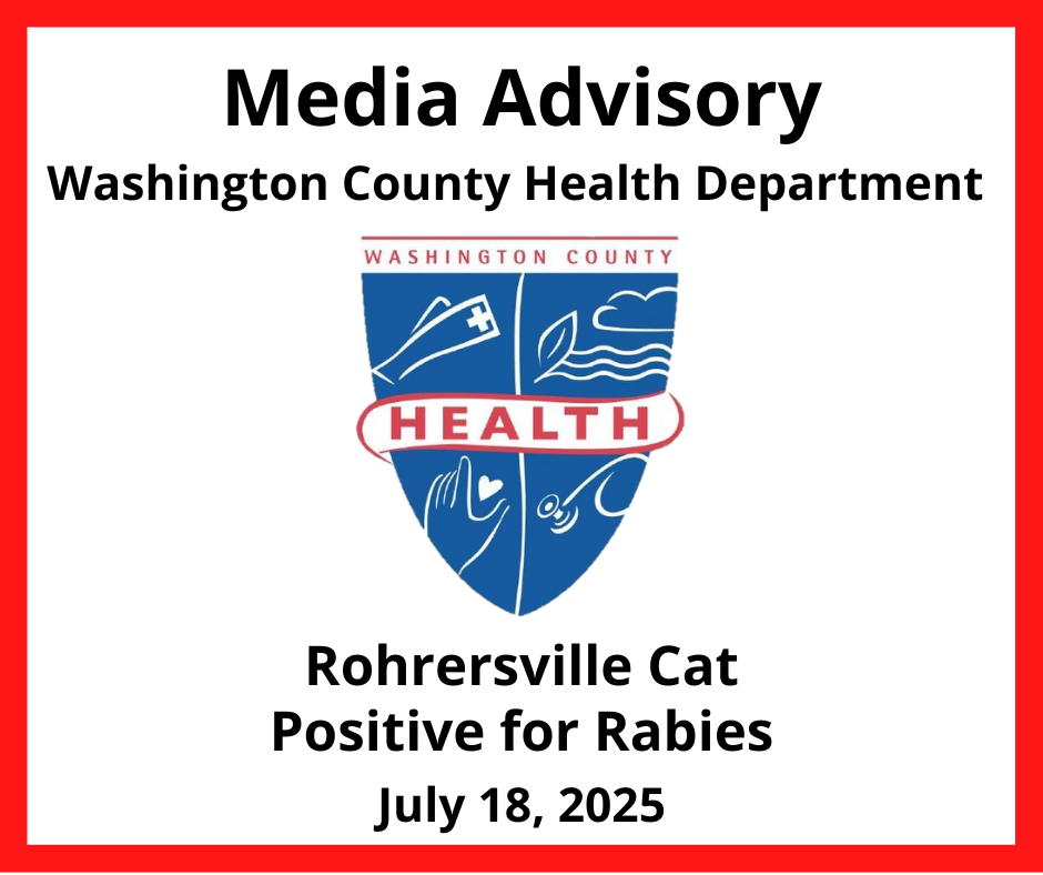 Rohrersville Cat Positive for Rabies - Washington County Health Department